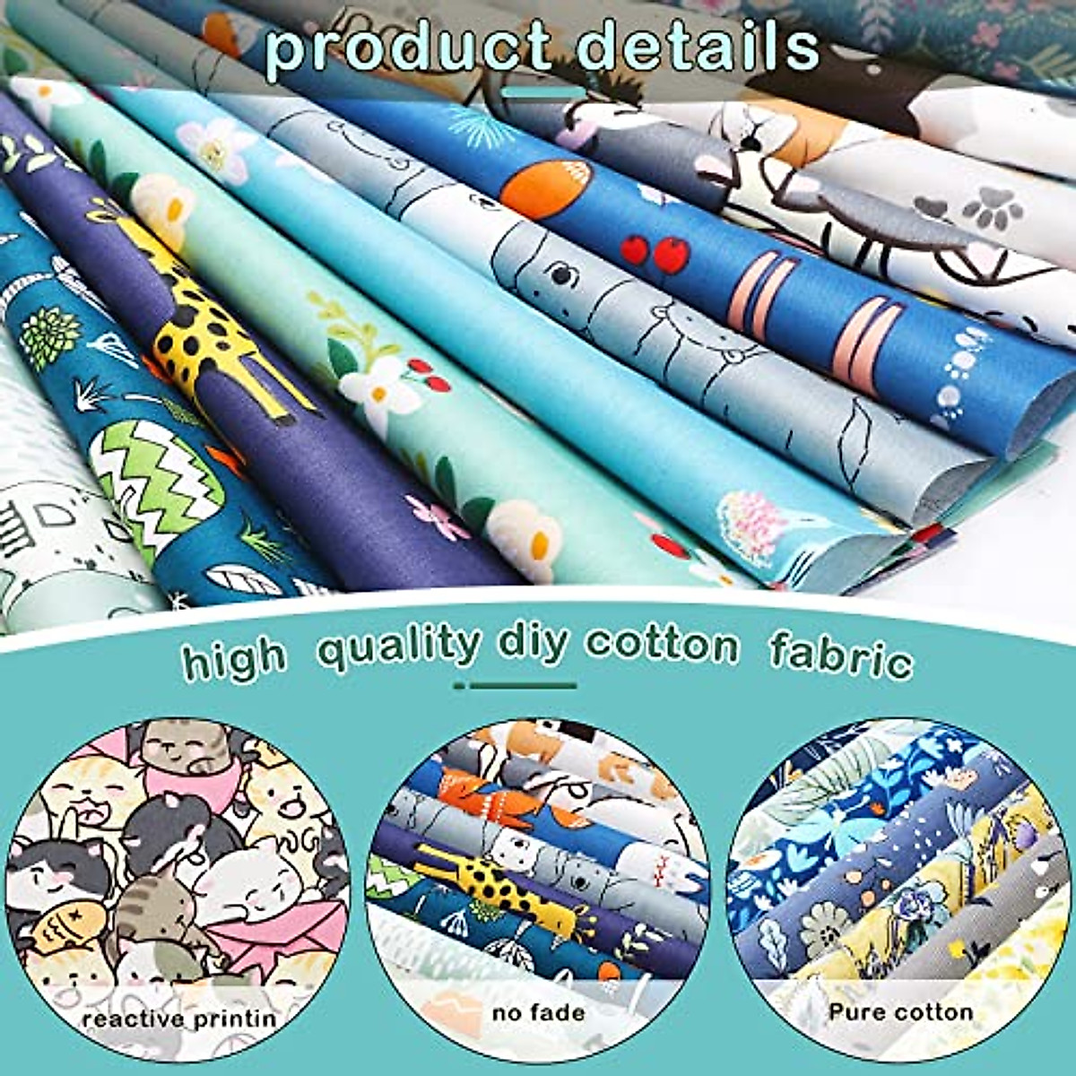 40 Pcs 10 x 10 Inches Cotton Fabric Bundle Squares Precut Fabric Squares Multi Color Floral Fat Squares Sheets for Kids DIY Craft Quilting Sewing (Classic Patterns)