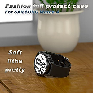 Rc-Z Screen Protector for Samsung Galaxy Watch 4 40mm, 4-Pack Soft TPU Bumper Full Around Face Cover Case Replacement Accessories for Samsung Galaxy Watch 4 40mm