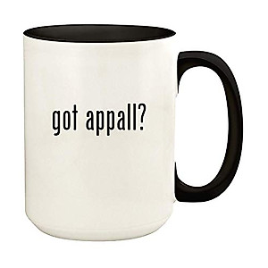 Knick Knack Gifts got appall? - 15oz Ceramic Colored Handle and Inside Coffee Mug Cup, Black