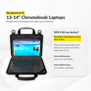 UZBL 13-14 inch Always on Pouch Work In Case For Chromebook and Laptops, Designed For Students, Classrooms, and Business