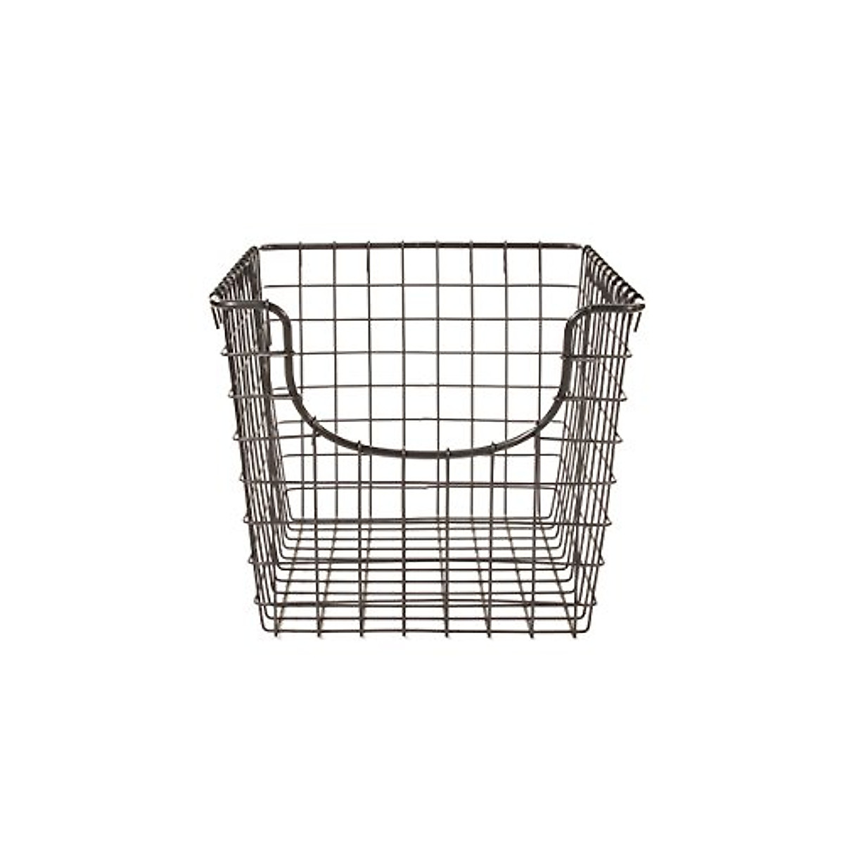 Spectrum Diversified Scoop Wire Basket, Vintage-Inspired Steel Storage Solution for Kitchen, Pantry, Closet, Bathroom, Craft Room & Garage, Small, Industrial Gray