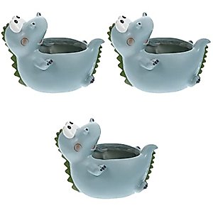 YARNOW Indoor Flower Pot 3 pcs Plants Dog Vase Decoration Bonsai Desk Succulent Excellent Lovely Pottery Home Decorative Desktop Balcony Practical Premium Center Potted Pig Ceramic Planter