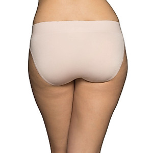 Vanity Fair Women's No Pinch No Show Seamless Bikini Panty 18217, Midnight Black, 7