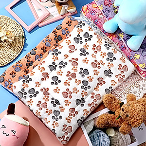 4 Pack Ultra Soft Dog Cat Bed Mat with Cute Prints Reversible Fleece Dog Crate Kennel Pad Cozy Washable Thickened Hamster Guinea Pig Pet Bed Mat for Small Animals(21 x 14 Inches,Vivid Color)