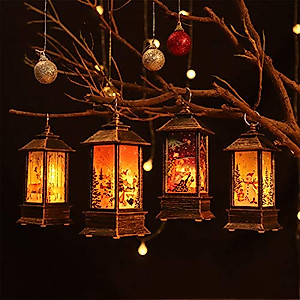 JEDAWN Christmas Decorations Christmas Snow Globe Christmas Lantern Christmas Candle Holder Christmas Indoor Decor Xmas Gifts with Christmas Decorative Lantern