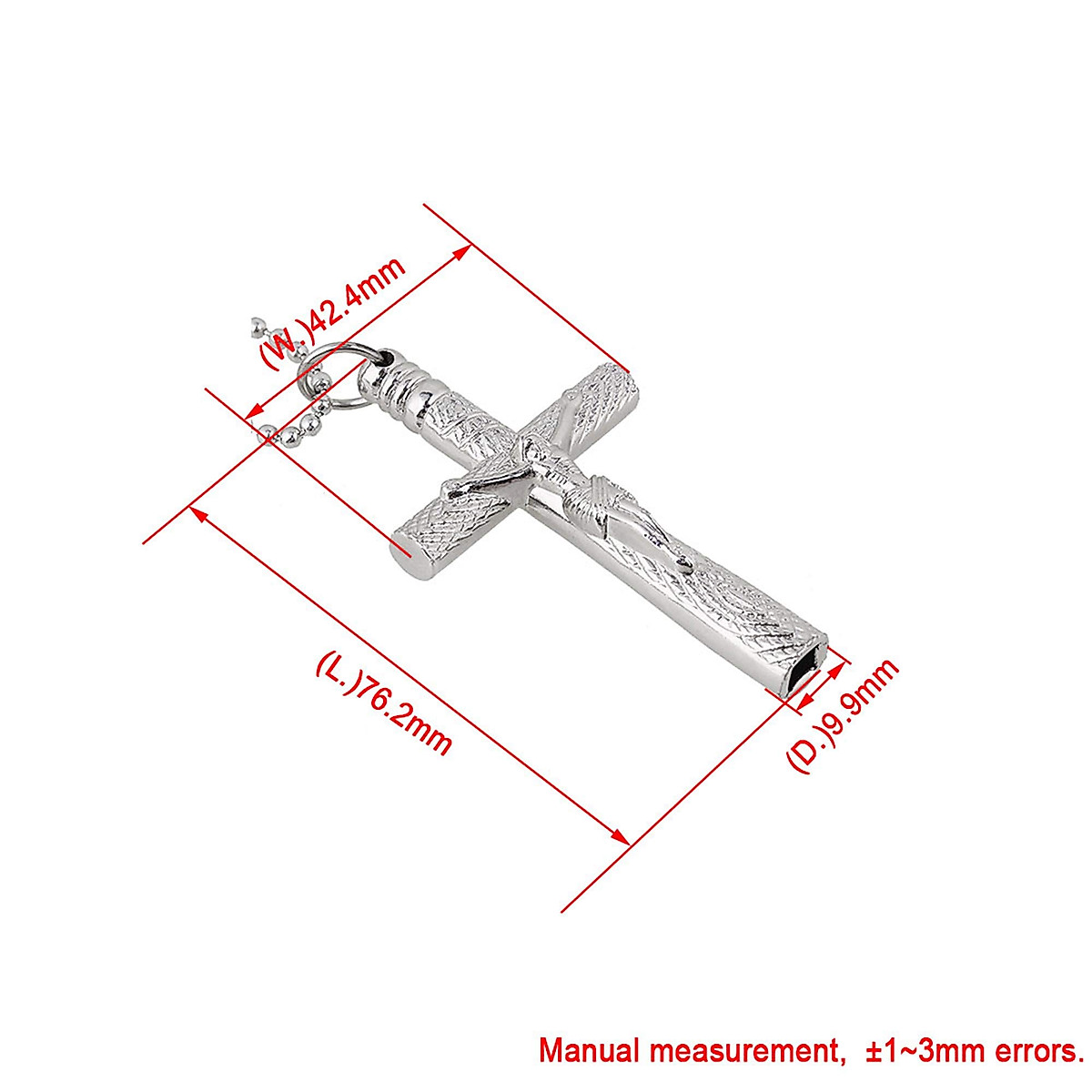 Lovermusic Silver Chrome Plated Steel Dia 0.39inch Crucifix DrumTuning Key with Long Chain Drum Accessories