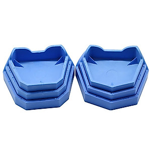 MrHugoo 6 Pcs Blue Base Former Kit Dental Lab Model Base Set Plaster Mold Filling Gypsum Base