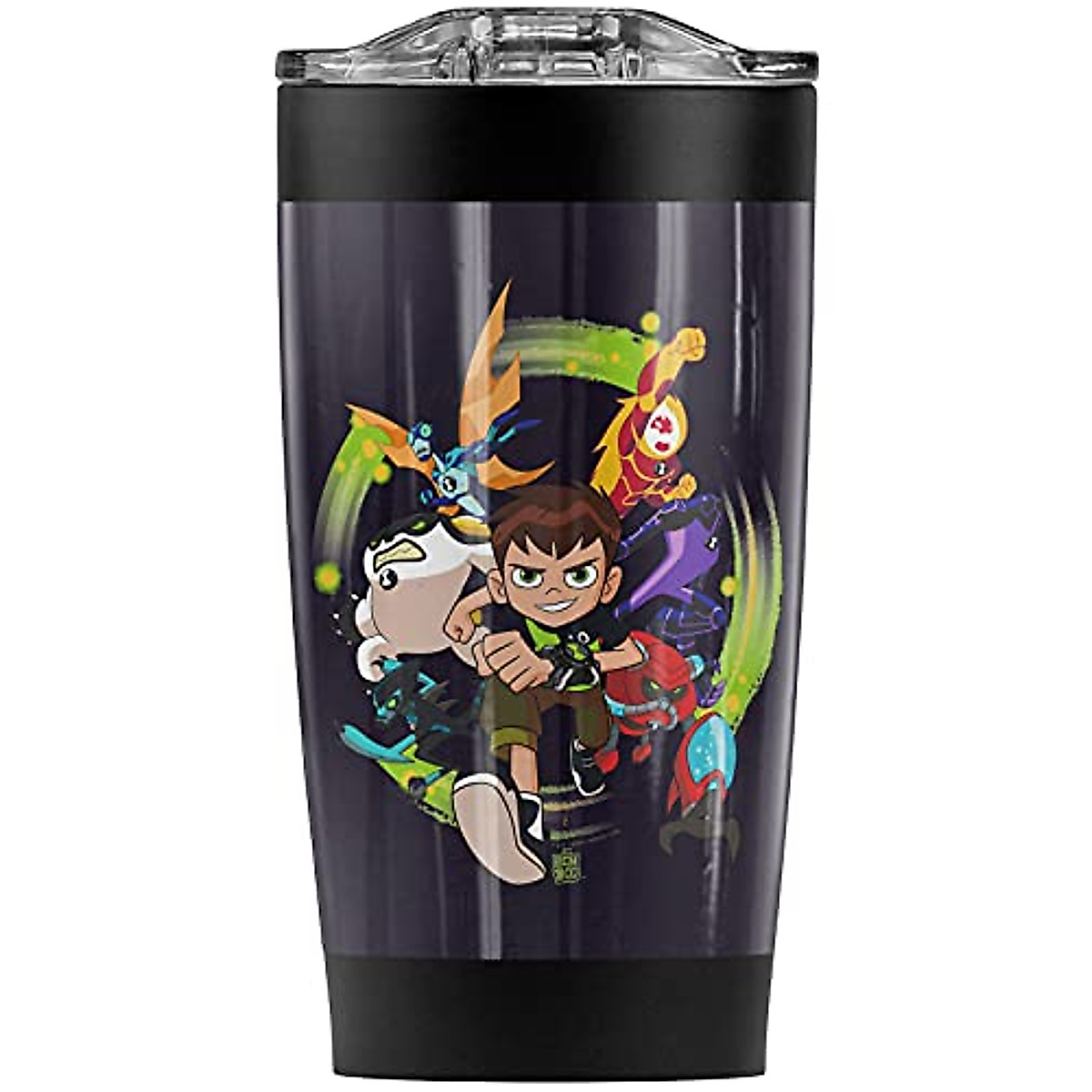 Logovision Ben 10 Hero Charge Stainless Steel Tumbler 20 oz Coffee Travel Mug/Cup, Vacuum Insulated & Double Wall with Leakproof Sliding Lid | Great for Hot Drinks and Cold Beverages