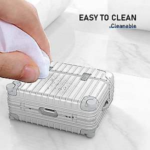 AirPods Pro 2 Case Cover, KOREDA Funny Suitcase Design Case for Airpods Pro 2nd Generation/1st Generation (2022/2019), Cute Fashion Protective Hard Case for Women Men with Keychain (Silver)