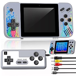 Handheld Game Console with 800 Classical FC Games 3.5 inch Color Screen 1200mAh Rechargeable Battery Support for Connecting TV and Two Players Coniengk Portable Retro Video Game Gift for Kids