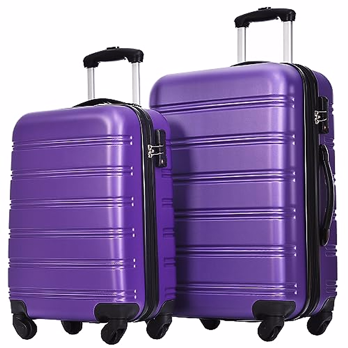 Merax Luggage Sets of 2 Piece Carry on Suitcase Airline Approved,20/24 IN Hard Case Expandable Spinner Wheels (Purple)