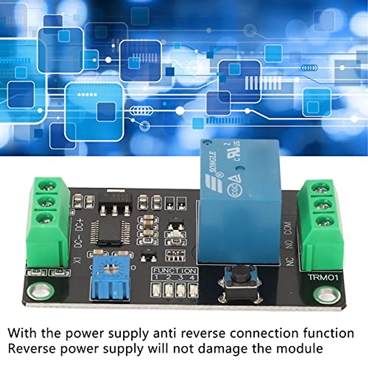 Time Delay Relay Module, Time Delay Relay Timer Relay Module, Delayed Disconnection Delayed Closing Self Locking Delay Switch for Industrial Control (DC24V)