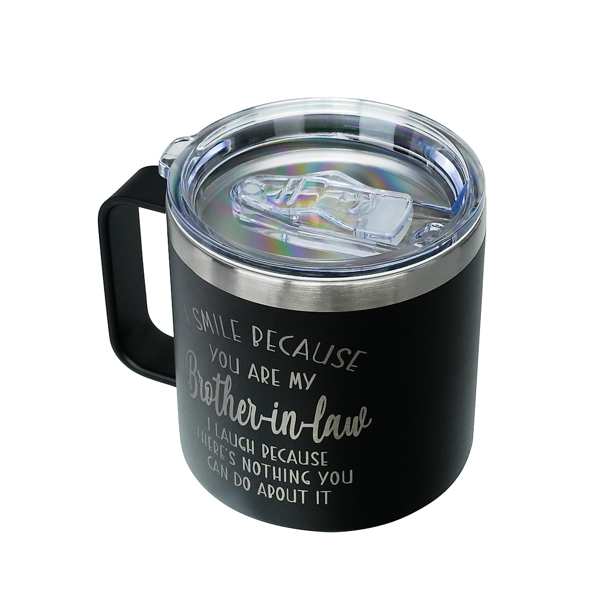 FROOBLEQUIRK I Smile Because You Are My Brother In Law Tumbler, 14 Oz Stainless Steel Traveling Cup – Funny Gift For Brother-In-Law From Sister-In-Law For Christmas or Birthday