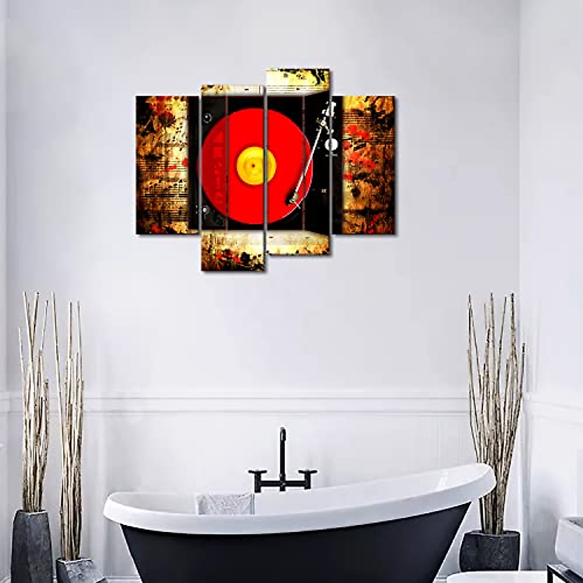 Record in Red and Buttons of Studio Wall Art Painting Pictures Print On Canvas Music The Picture for Home Modern Decoration