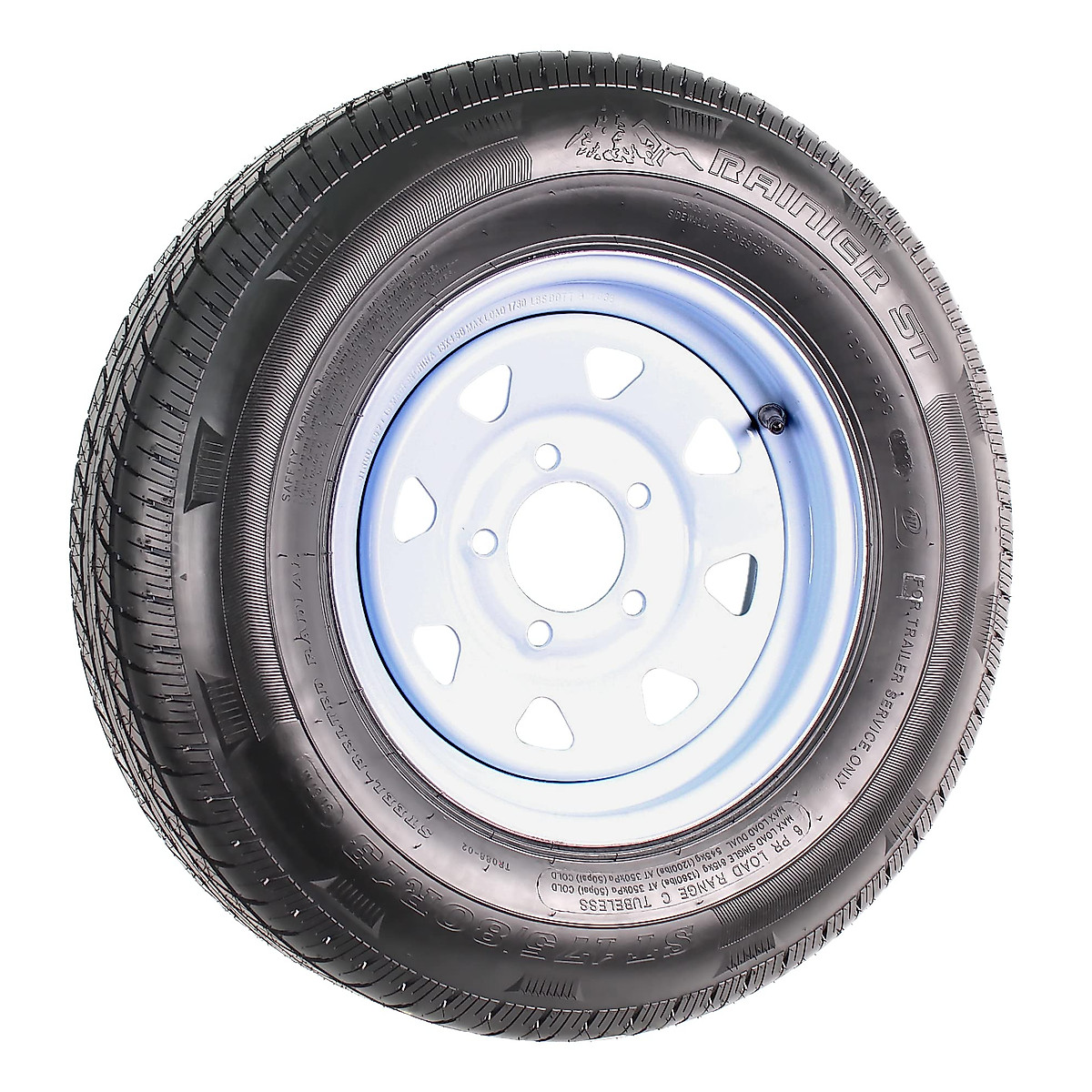 eCustomrim 2-Pack Radial Trailer Tire On Rim ST175/80R13 13 in. LRC 5 Lug White Spoke Wheel - 6 Year Warranty w/Free Roadside