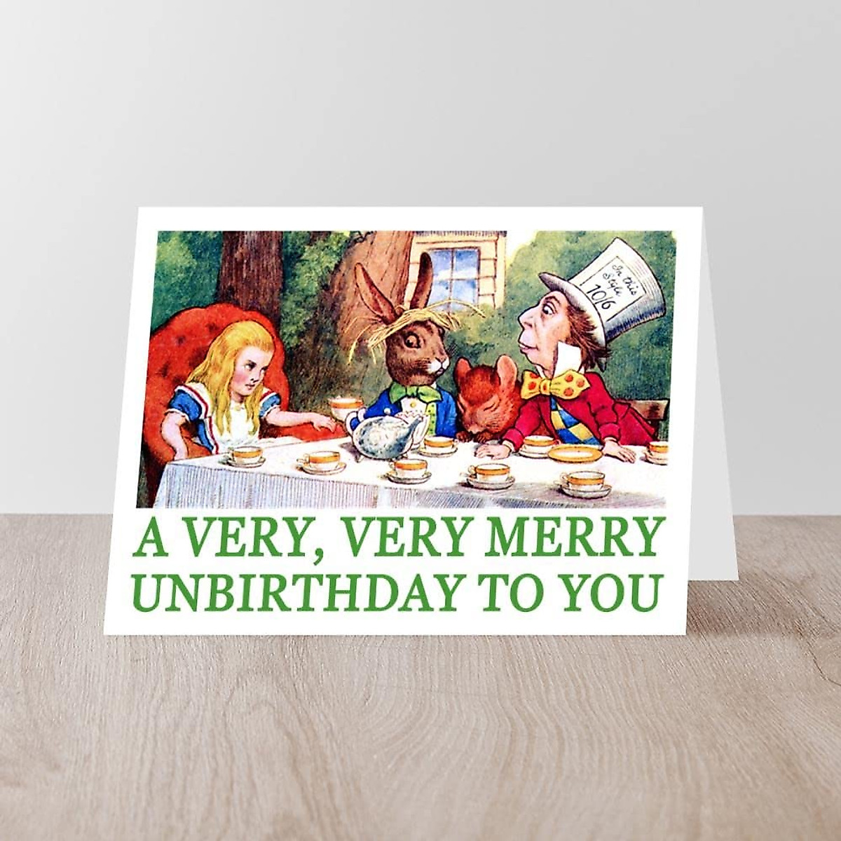 CafePress A VERY MERRY UNBIRTHDAY Folded Greeting Card Matte