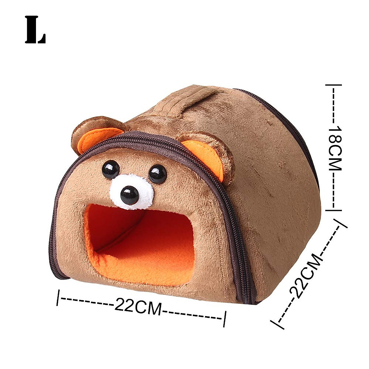 Chinchilla Guinea Pigs Bed Small Animal Mini House Ferrets Squirrel Hedgehogs Bearded Dragon Rabbits Dutch Hamsters Nest (L, Brown)