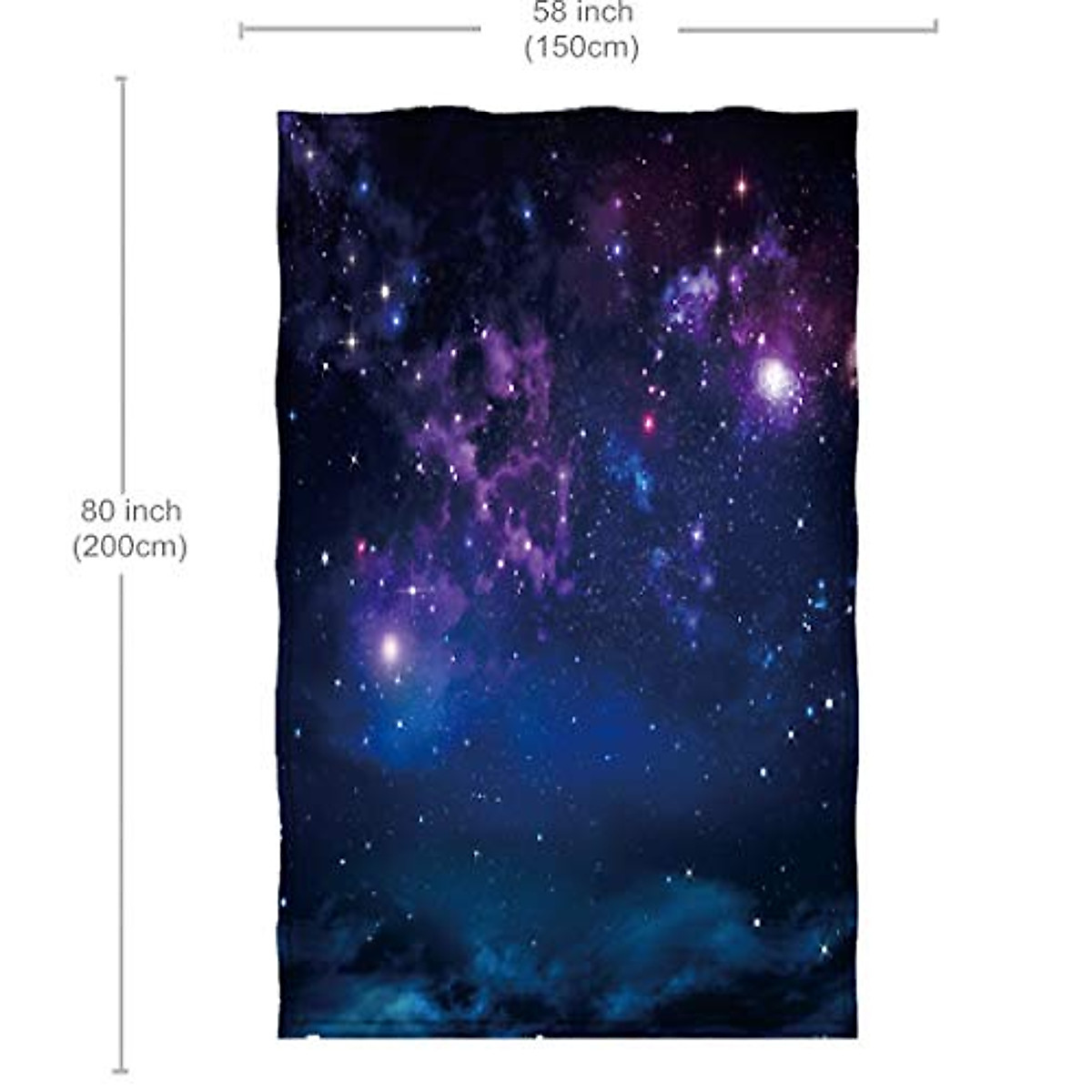Mimihome Galaxy Throw Blanket, Outer Space Universe Warm Fleece Blanket for Sofa Couch Bed, 80x58 Inch