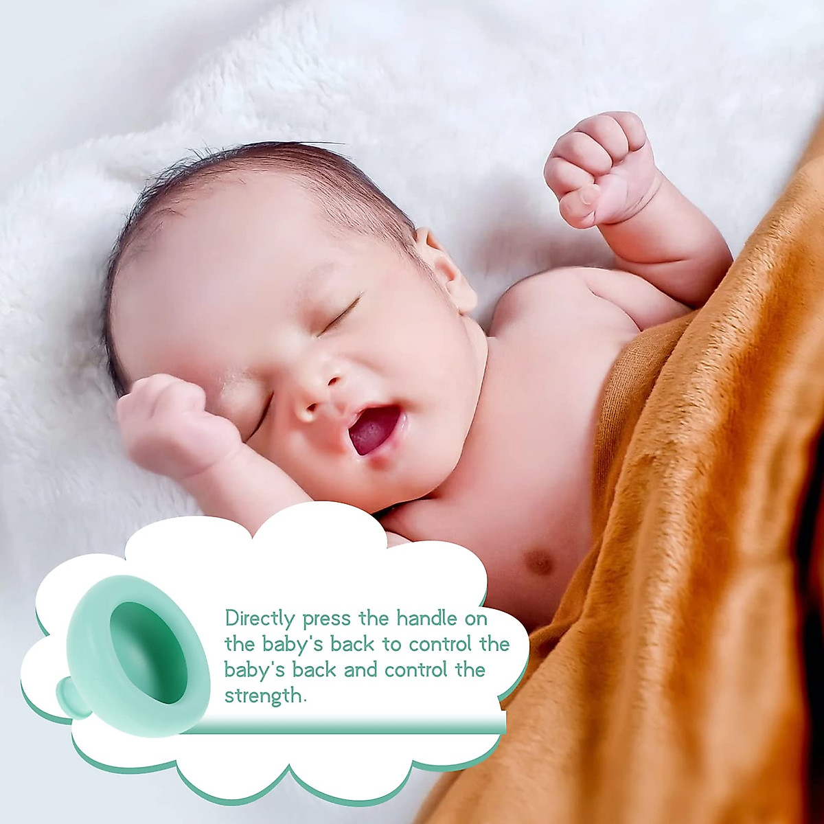 DOITOOL Baby Palm Chest Cup Massager: Silicone Up Phlegm Removal Percussion Tools for Nursing Sputum Pat Tools Green