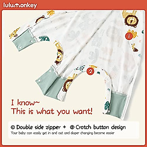 LULUMONKEY Toddler Sleep Sack with Feet 2T-3T, Summer Wearable Blanket for Early Walker, TOG 0.5 Light Weighted Baby Sleeping Bag with Legs for Boys Girls, Forest