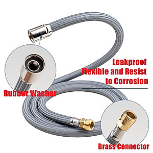 Kitchen Sink Hose For American Standard kitchen Faucet M922367-007220A, Pull Down Pull Out Faucet Hose Sprayer Faucet Part, Brass Adapter, 59in