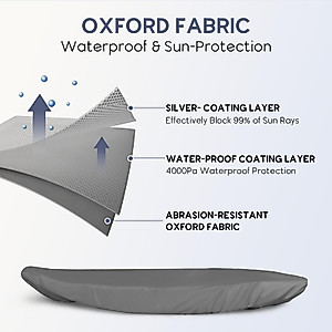 Relaxyee Kayak Cover Waterproof Kayak Canoe Cover Storage Dust Cover UV Protection Paddle Board Cover Fishing Boat Sunblock Shield for Outdoor Storage