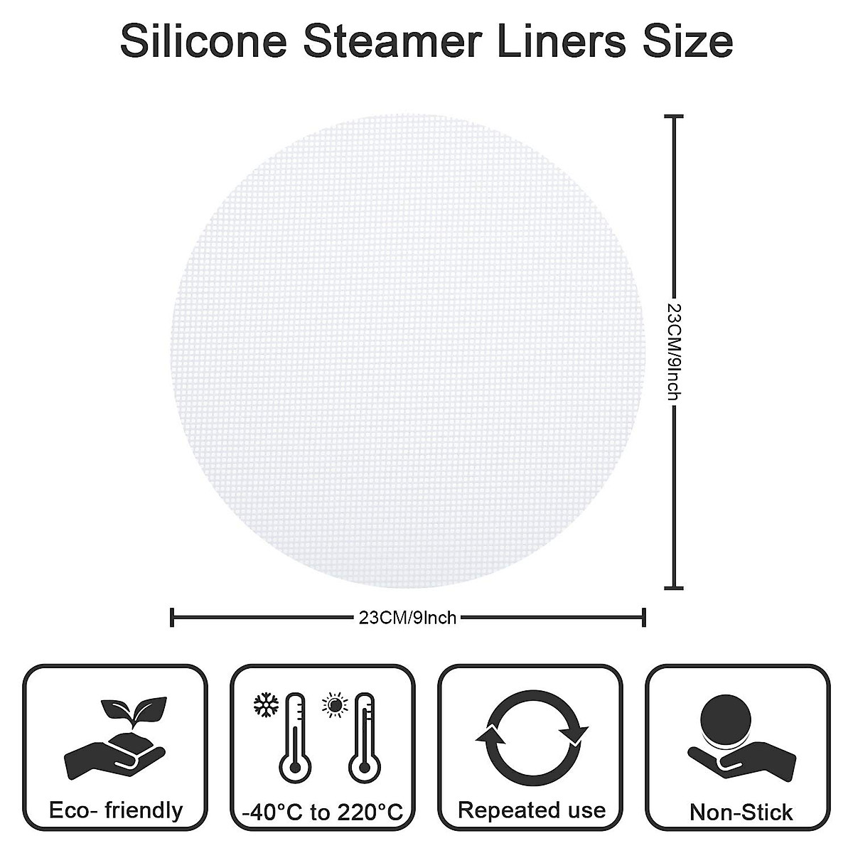 12 Pieces 9 Inch Silicone Steamer Liners Non-stick Silicone Steamer Mesh Round Dumplings Buns Mat Steamed Pad Baking Pastry Dim Sum Mesh for Home Kitchen Use