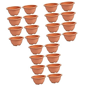 Asakkura 24 pcs Container Home Flower Training Planters Succulent Growing Gardening Bonsai Plants Garden for Nursery Round Planting Drainage Office Hole Cm Pot Cactus Plant Deep Plastic