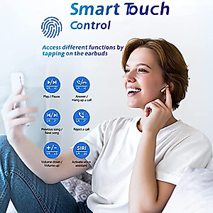 Wireless Earbuds, Bluetooth 5.3 Auto Noise Cancelling Built-in Binaural Microphone in-Ear Headphones with Built-in Microphone Deep Bass IPX7 Waterproof Sports Earphone for Android/Samsung/iPhone