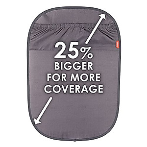 Diono Stuff 'N Scuff XL Kick Mat Back Seat Protector for Kids Feet with Storage Pocket, 100% Water Resistant for Protection of Your Upholstery from Dirt, Mud, Scratches, Gray