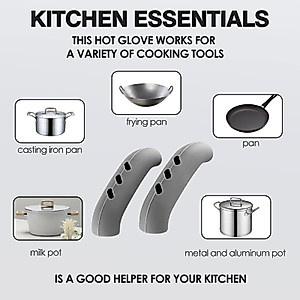 6 Pack Heat Resistant Silicone Pot Handle Covers - Universal Fit for Pots, Pans, and Skillets - Non-Slip Grip, Protects Hands from Hot Handles