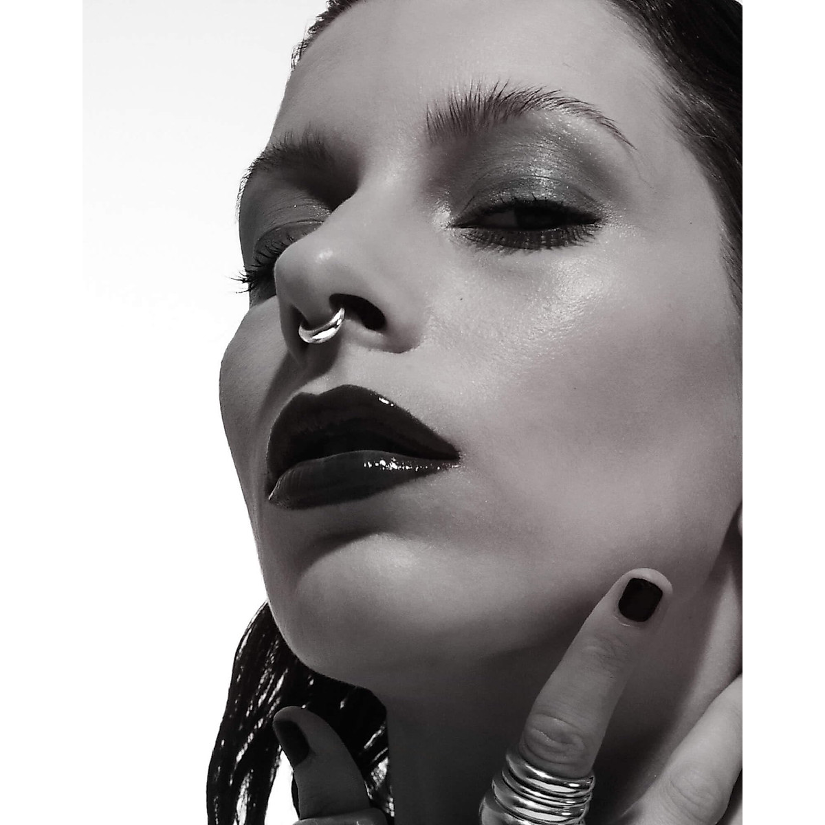 ALACLO Stainless Steel Septum Rings Hoop for Women, 8mm Stainless Steel Earrings Segment Nose Rings for Men, Cartilage Clicker Hoop for Helix, Rook, Daith, Tragus, Hypoallergenic