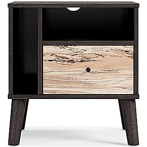 Signature Design by Ashley Piperton 1 Drawer Nightstand, 21"W x 17"D x 22"H, Black
