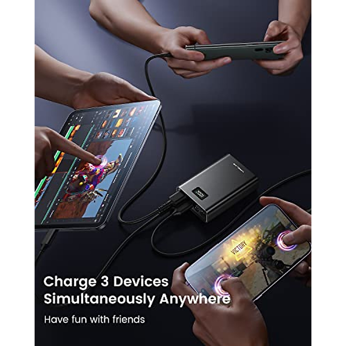 MRGLAS Portable Charger The Smallest 22.5W 10000mAh Power Bank Mini PD3.0 & QC4.0 Fast Charge Portable Battery Charger Tri-Output USB C in & Out Phone Charger Compatible iPhone 14 Pro Max iPad Samsung