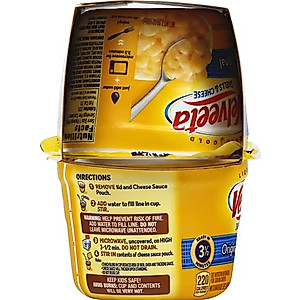 Velveeta Shells & Cheese Original Microwavable Macaroni and Cheese Cups (4 ct Pack, 2.39 oz Cups)