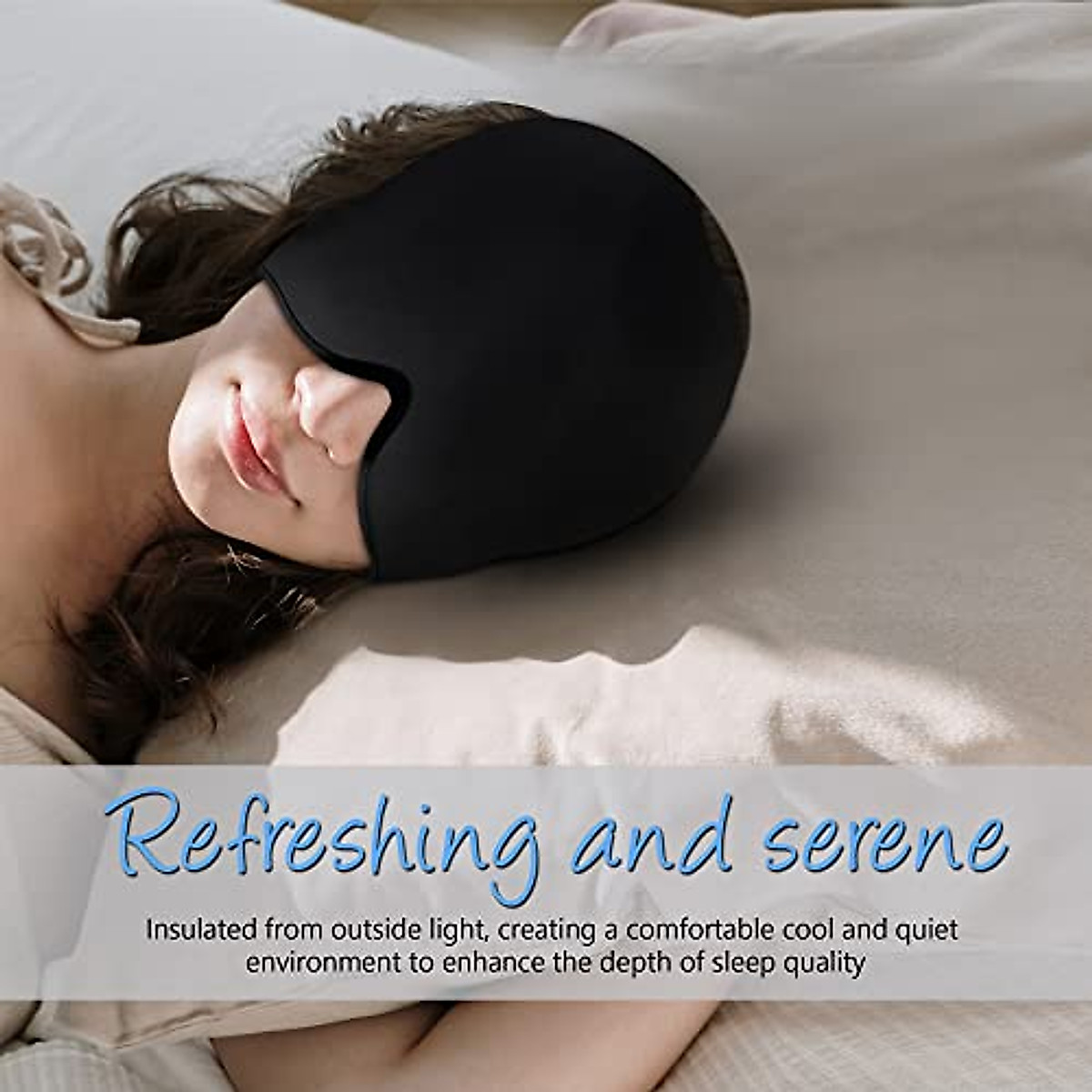 Migraine Ice Head Wrap, Headache Relief Hat for Migraine Ice Hat, Comfortable & Stretchable Ice Cap for Puffy Eyes, Tension, Sinus & Stress Relief