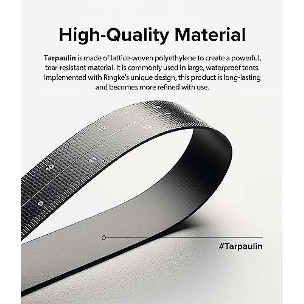 Ringke Hand Strap [Phone Wrist Strap] Designed for Camera Strap and Phone Strap, Adjustable Sturdy Universal Lanyard Compatible with Camera and Phone Case - Ruler Black