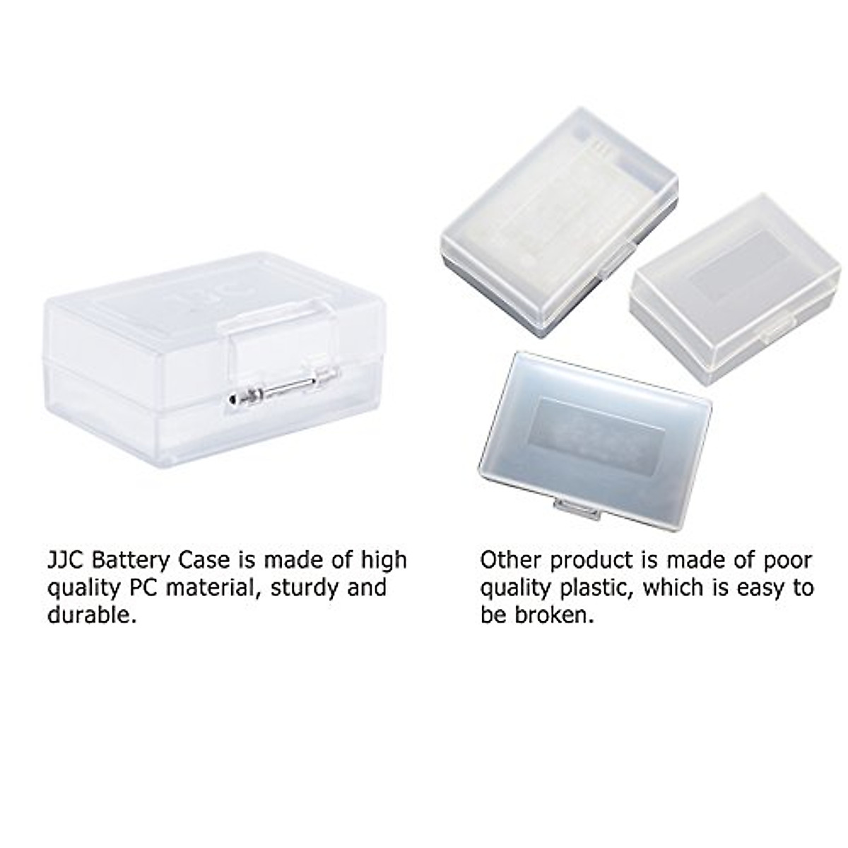 JJC Camera Battery Case Holder Box for Canon LP-E17 LP-E10 LP-E6 LP-E6N,Nikon EN-EL15a EN-EL14,Fujifilm NP-W126 NP-W126S,Sony NP-FW50 NP-FW100 and More Camera Battery Pack Below 2.36" x 1.65" x 0.94"