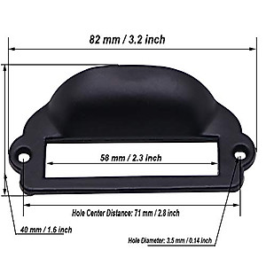 LepoHome 20 Pieces 82x40mm Black Card Holder Drawer Pull/Label Frames Card/Tag Pull/Cabinet Frame Handle/File Name Card Holder for Office Furniture Cupboard Cabinet Drawer Box Case Hardware
