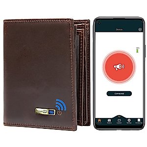 SMART LB Anti-Lost Bluetooth Wallet Tracker & Finder GPS Position Locator Mens Slim Minimalist Credit Card Holder Large Capacity dad Wallet with Zipper Gifts with Box…
