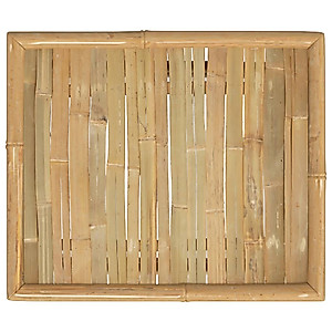 vidaXL Outdoor Bamboo Patio Table - Durable, Weather-Resistant, Easy-to-Clean Outdoor Surface - Perfect for Meals & Decorative Items – Brown.