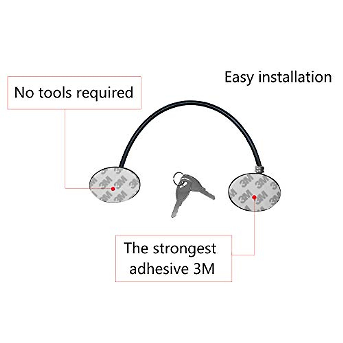 REZIPO - Refrigerator Door Lock with 2 Keys, File Drawer Lock, Freezer Door Lock and Child Safety Cabinet Lock by REZIPO Black