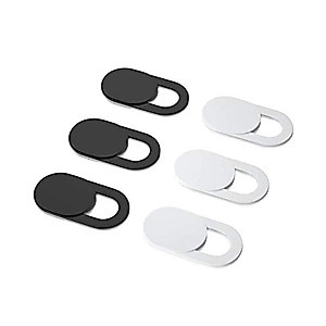 Webcam Cover, Camera Cover Slide, Laptop Camera Cover Slide, Smartphone Webcam Sticker,Camera Blocker Protect Privacy Perfect Laptop Camera Cover for Phone, Tablet, Laptop 6 Pack (3 Black+3 White)