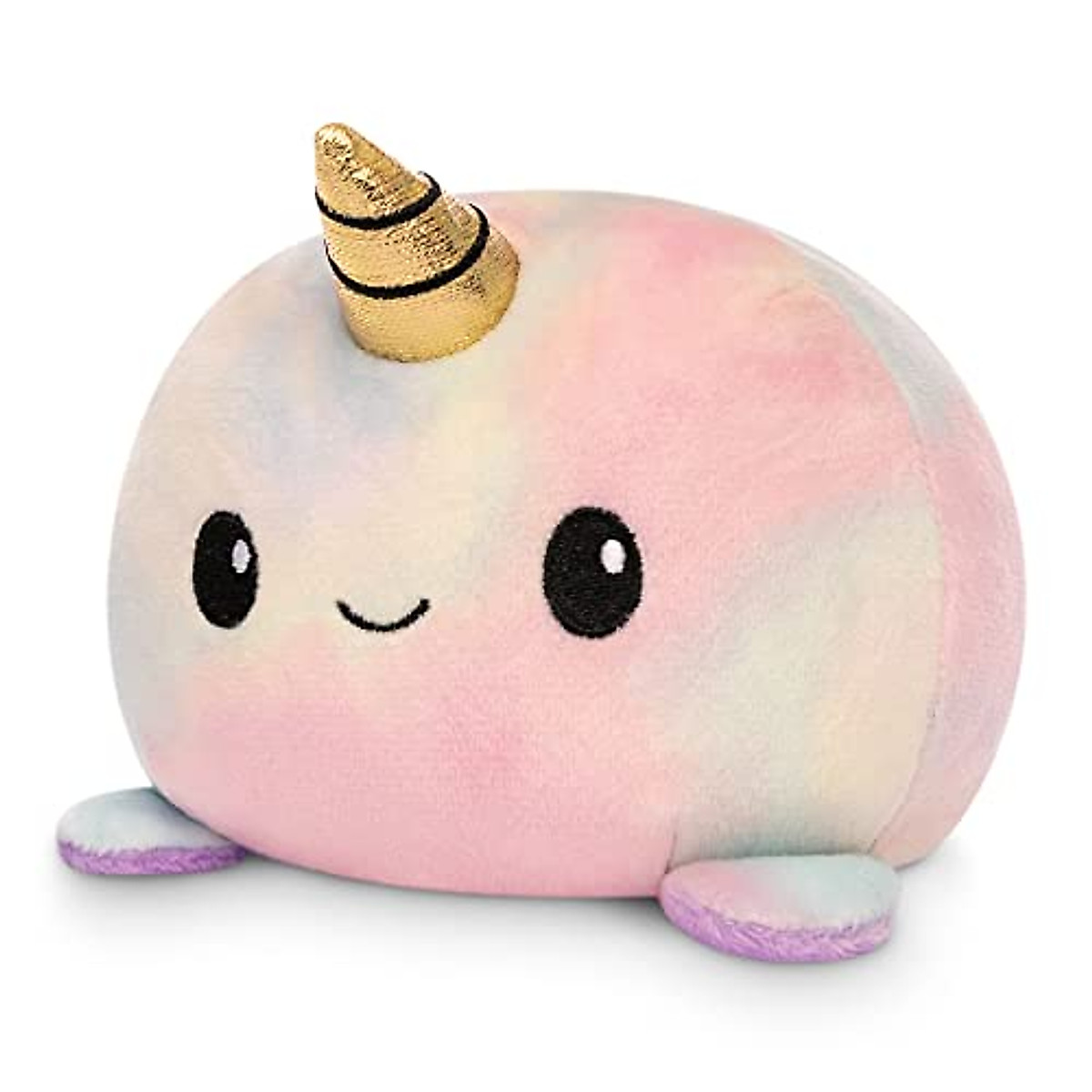 TeeTurtle - The Original Reversible Narwhal Plushie - Purple Tie Dye - Cute Sensory Fidget Stuffed Animals That Show Your Mood