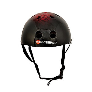 Punisher Skateboards Ranger 11 Vent Multi Sport Skateboard and BMX Helmet Youth Size Medium Includes Extra Helmet Pads, black (9213)