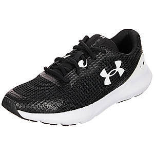 Under Armour Men's Surge 3, Black/White, 10 Medium US
