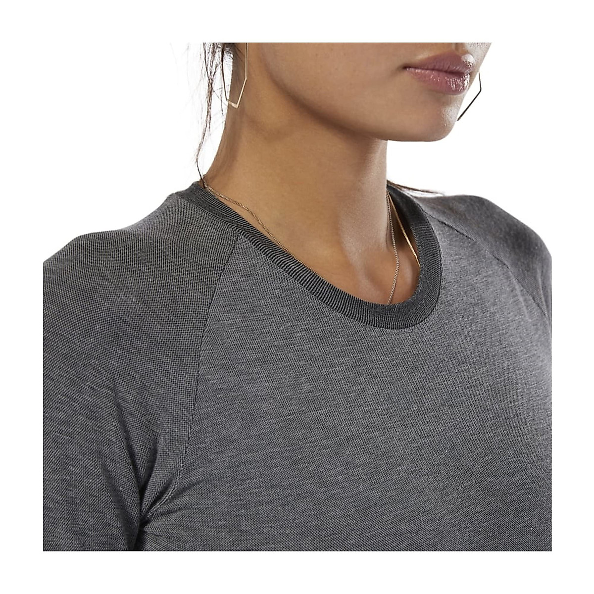 Reebok Womens Nature X Coverup Basic T-Shirt, Grey, Small