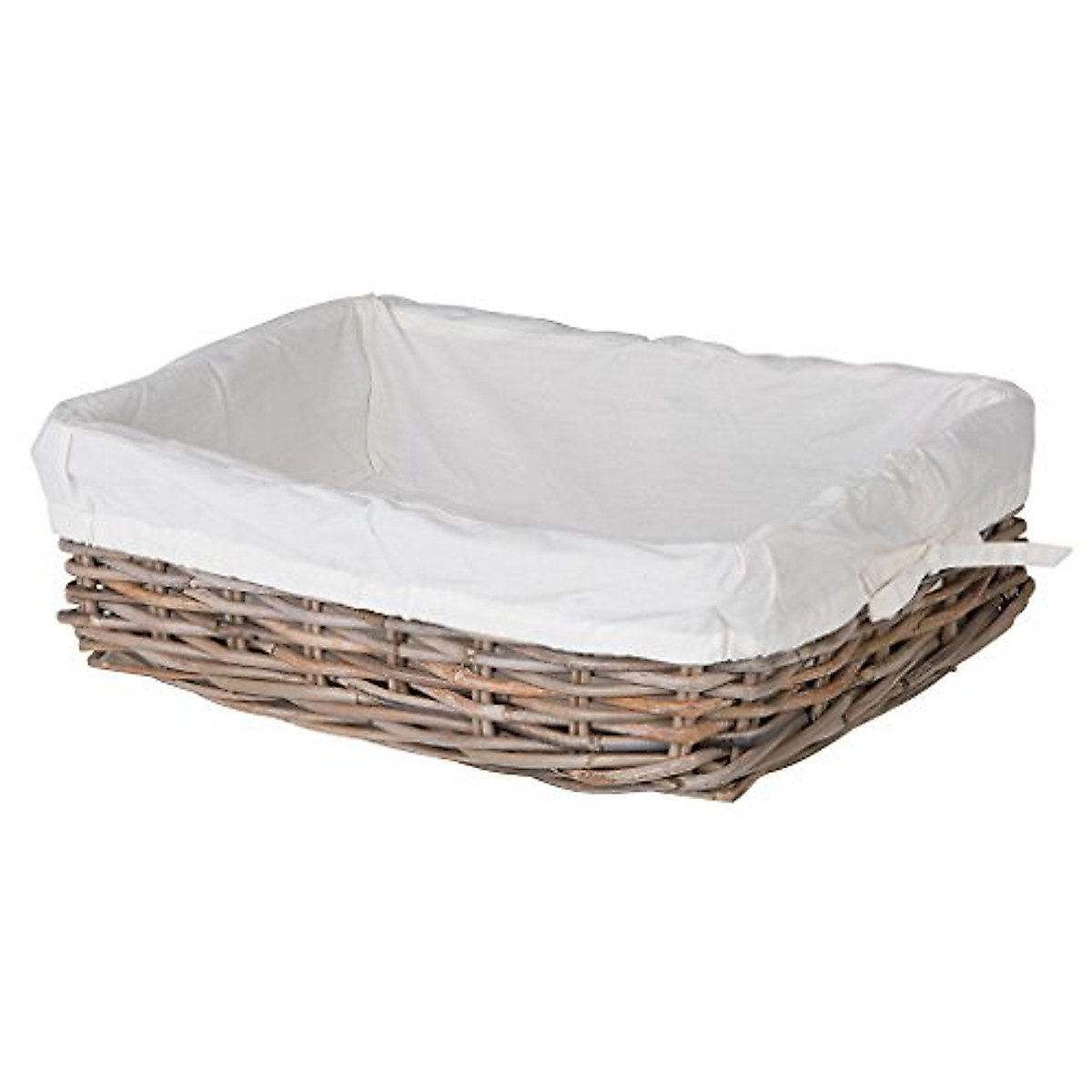 Kouboo Kobo Rattan Shelf Removable Liner, Gray, Medium Size Decorative Storage Basket