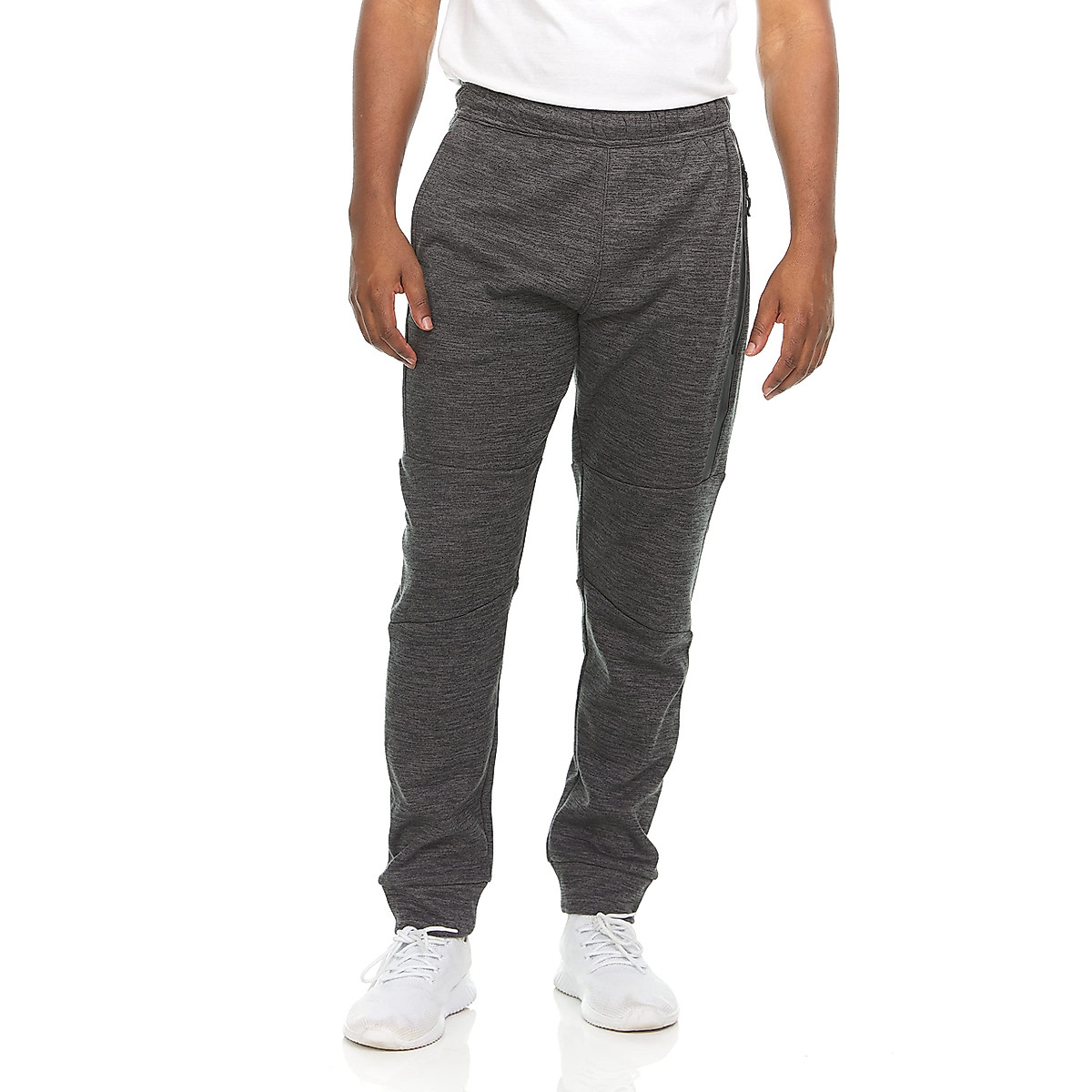 Spalding Mens Performance Fleece Jogger Pant, Black Spaced Dye, L