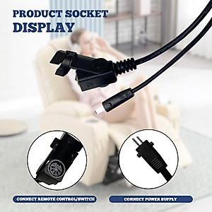 Kroshine Power Recliner Motor Replacement with Cord Model ML8-145 Linear Actuator for Sofa Lift Chair Couch Massage Seat Bed, Aluminum